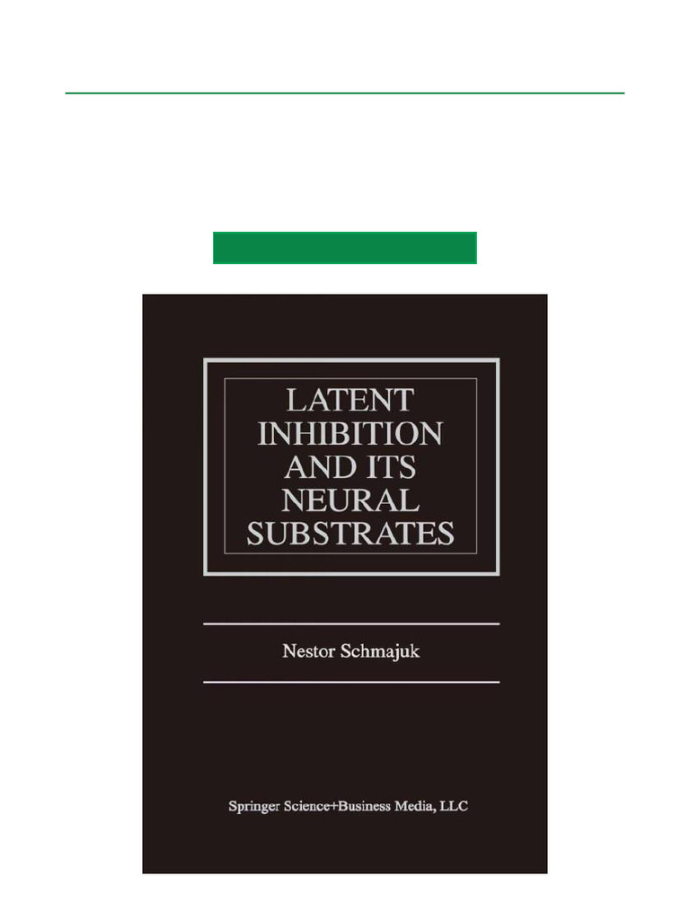 Latent Inhibition and Its Neural Substrates Digital PDF Download | PDF ...
