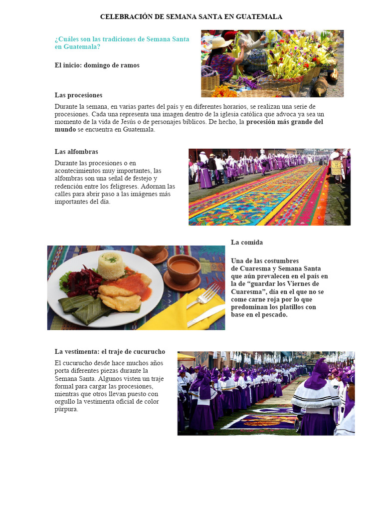 Celebracion de Semana Santa en Guatemala | PDF