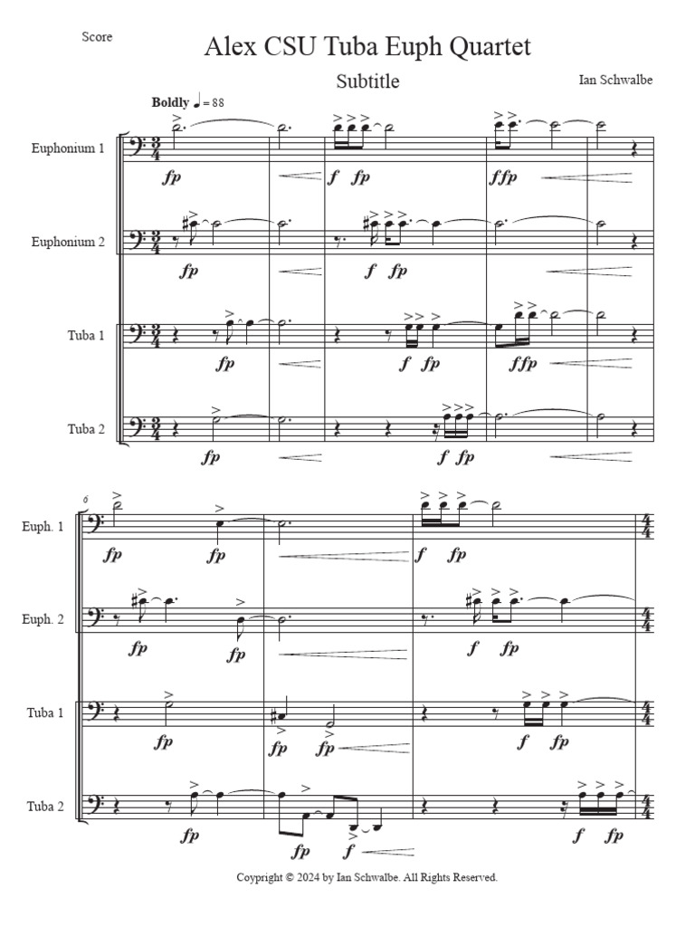 Alex CSU Tuba Euph Quartet 1:22 - Score | PDF