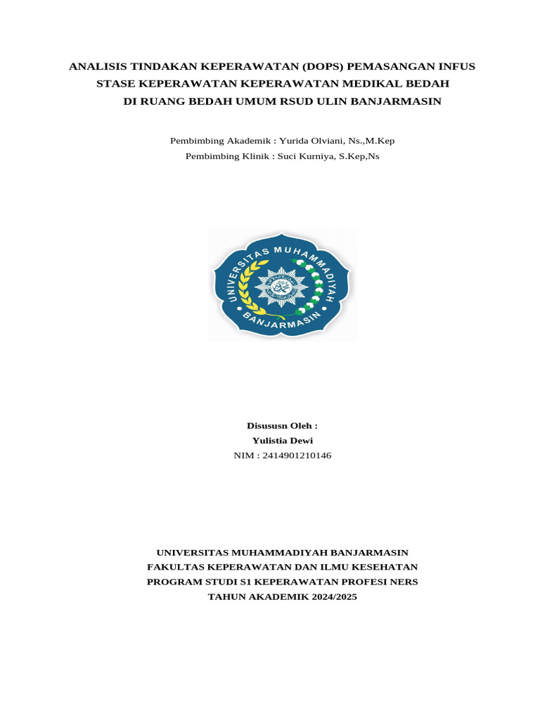 Analisis Pemasangan Infus di RSUD Ulin | PDF