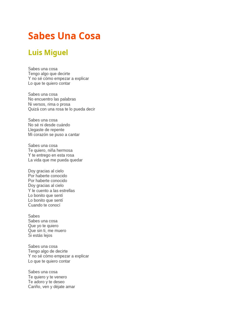 7.- Sabes Una Cosa | PDF