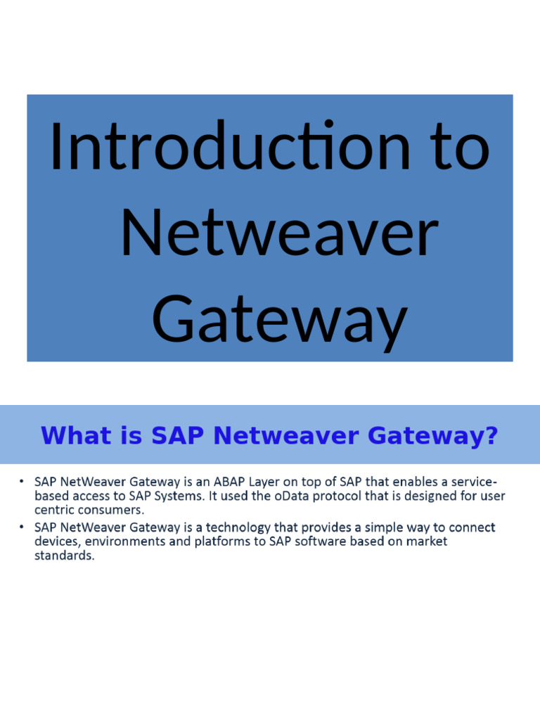 4.introduction To Netweaver Gateway | PDF