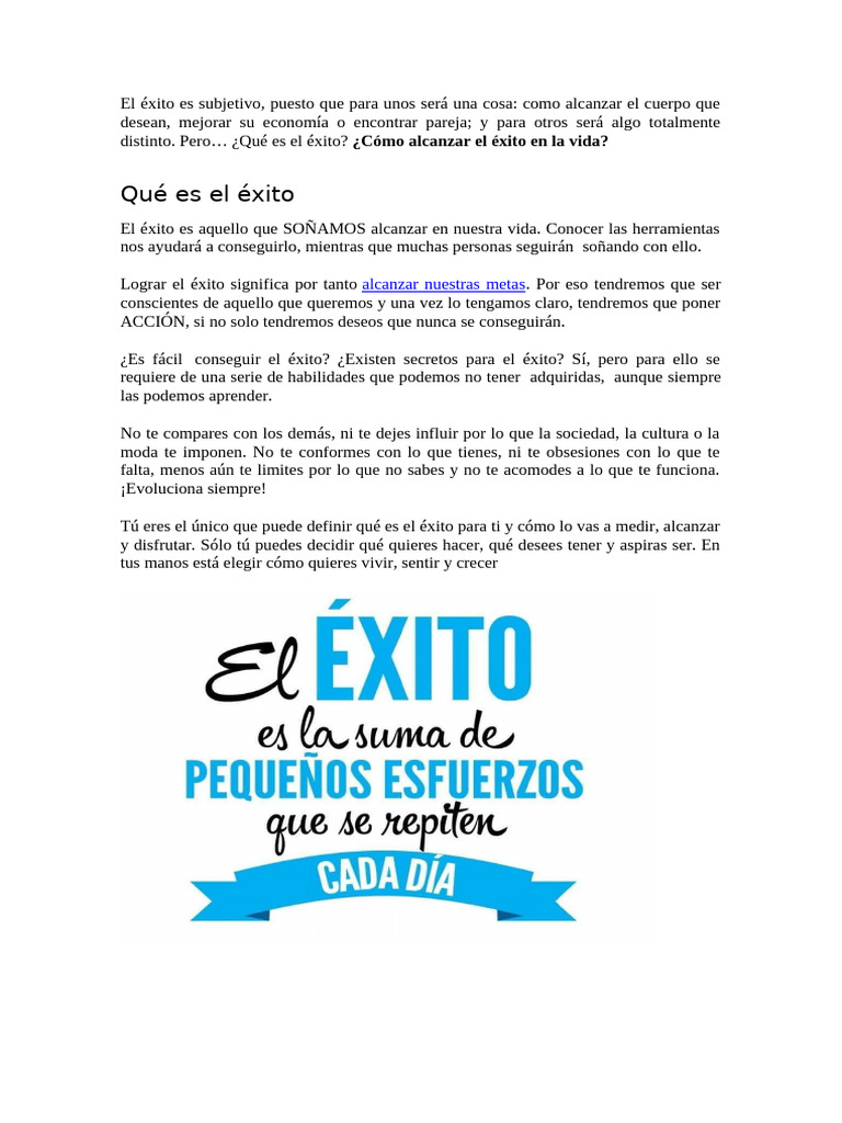 Definiendo el Éxito Personal | PDF | Felicidad