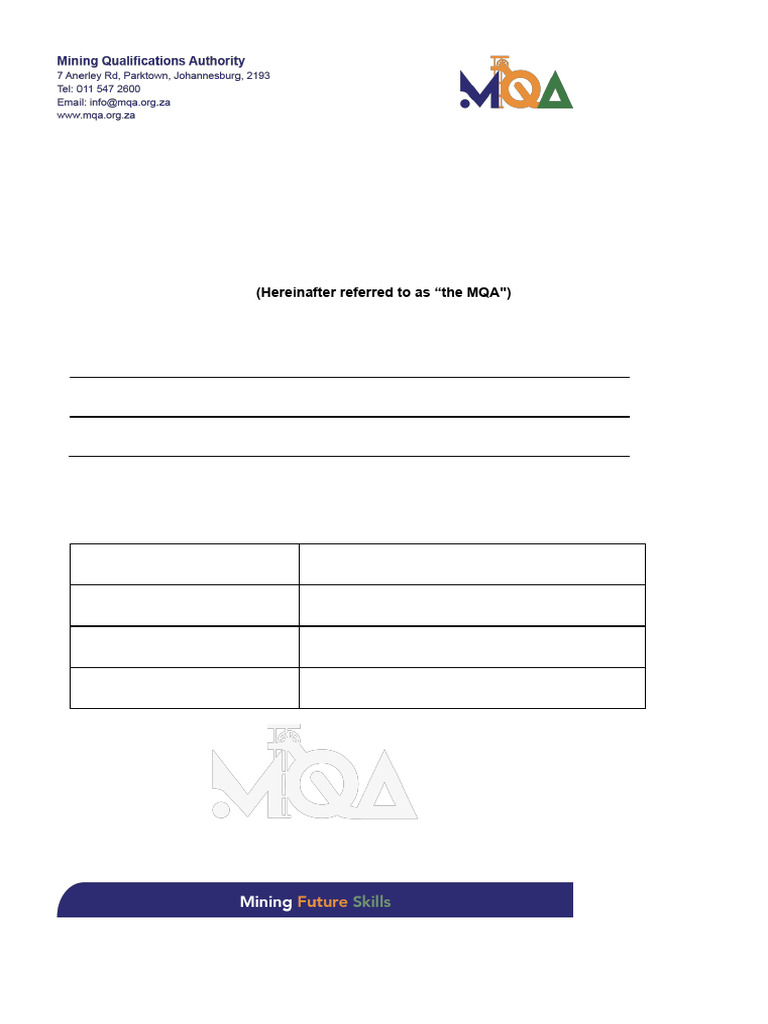 MQA 2025 Bursary Agreement - New Bursar Unemployed - 06012025 | PDF ...