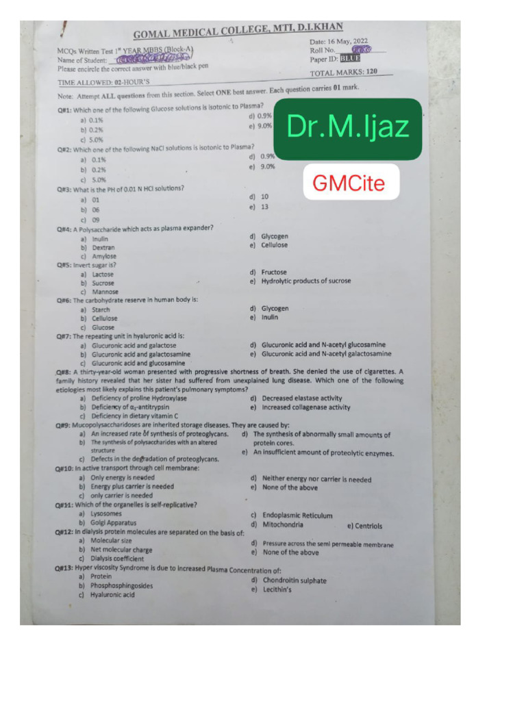 GMC Block A, 2022, Compiled by M.ijaz-1 | PDF