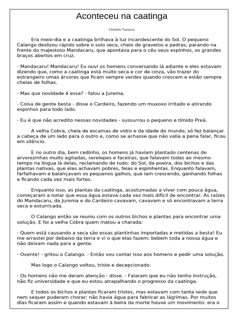 Aconteceu na caatinga | PDF | Céu