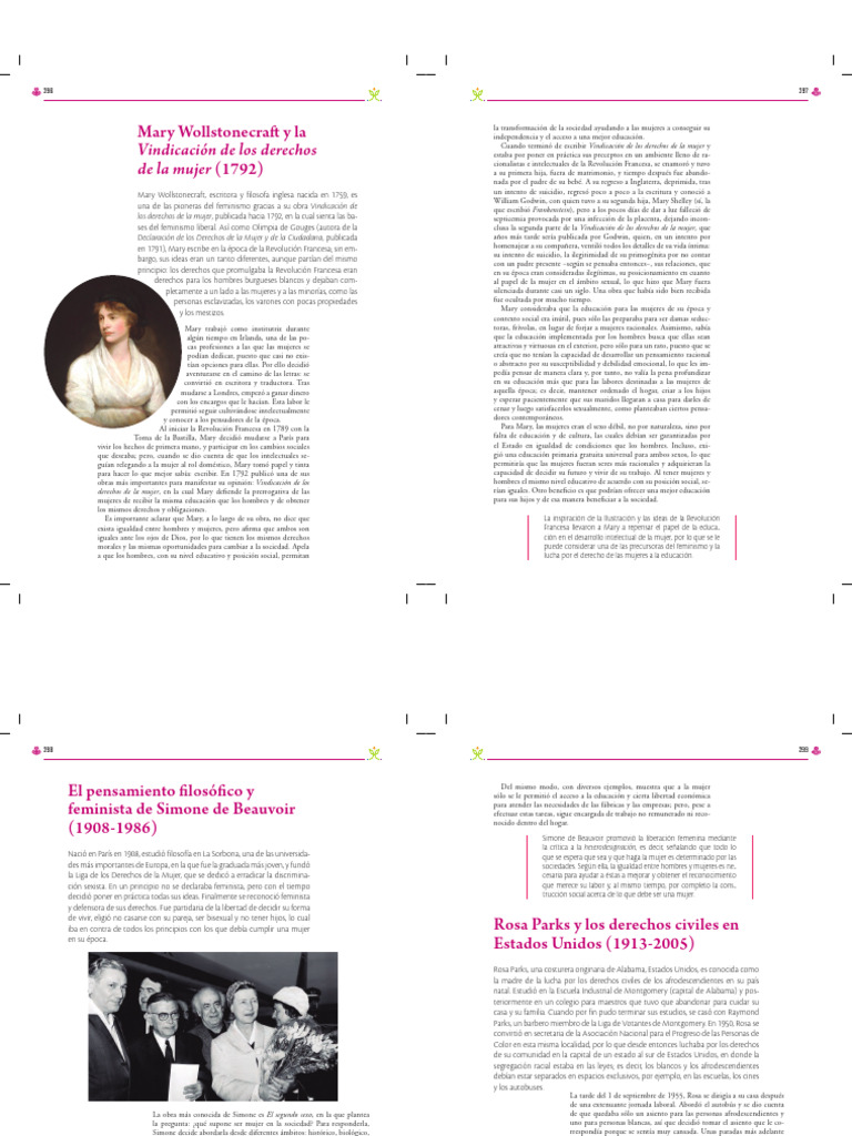 Mary Wollstonecraft: Feminismo y Educación | PDF | Mujer | Rosa Parks