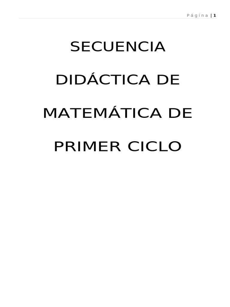 Secuencia Matematica Primer Ciclo - 250306 - 114644 | PDF