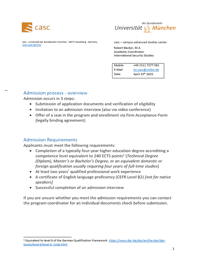 M.A. ISS Application Requirements | PDF | Academic Degree | Master's Degree