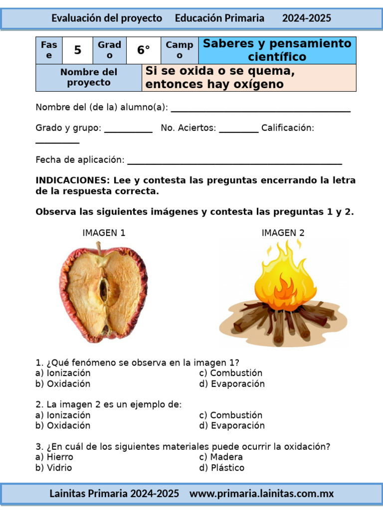 Proyecto De Oxidación Y Combustión Pdf Agente Oxidante Redox