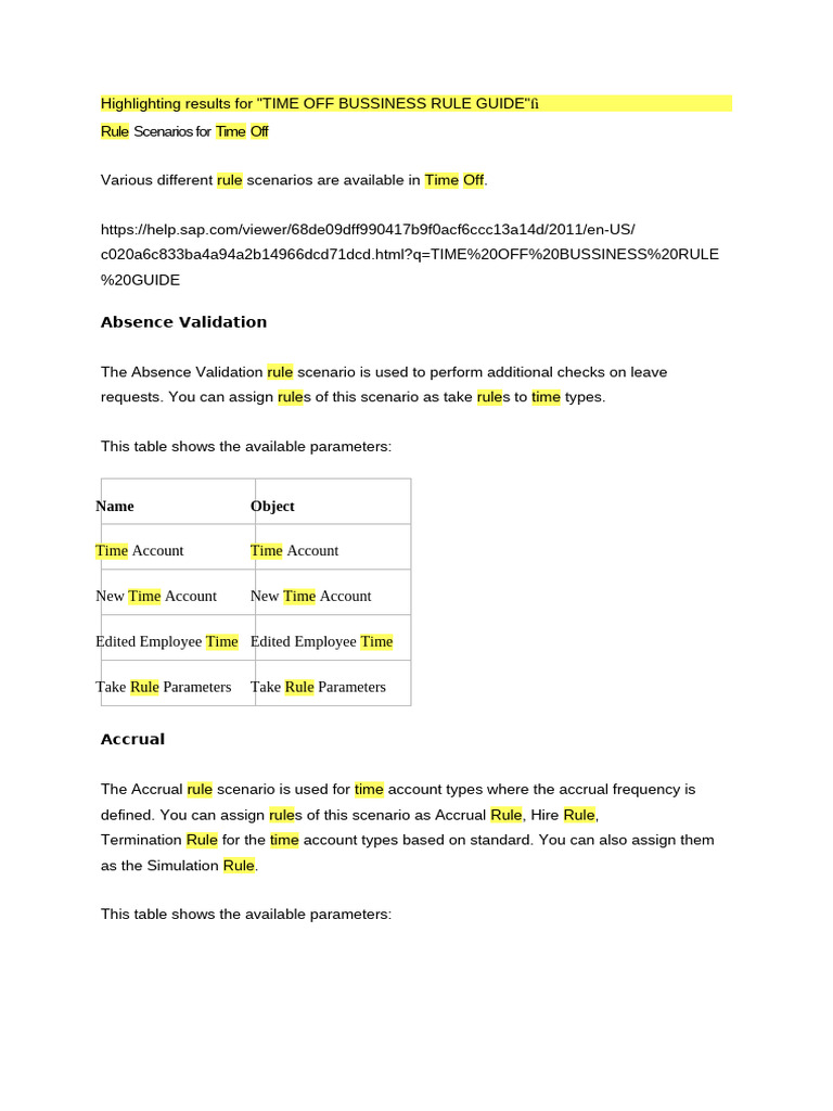Highlighting Results For Time Off | PDF | Parameter (Computer Programming) | Evaluation