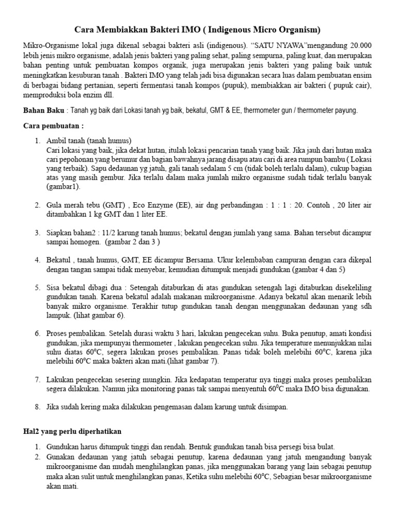 01 - Cara Membiakkan Bakteri IMO | PDF