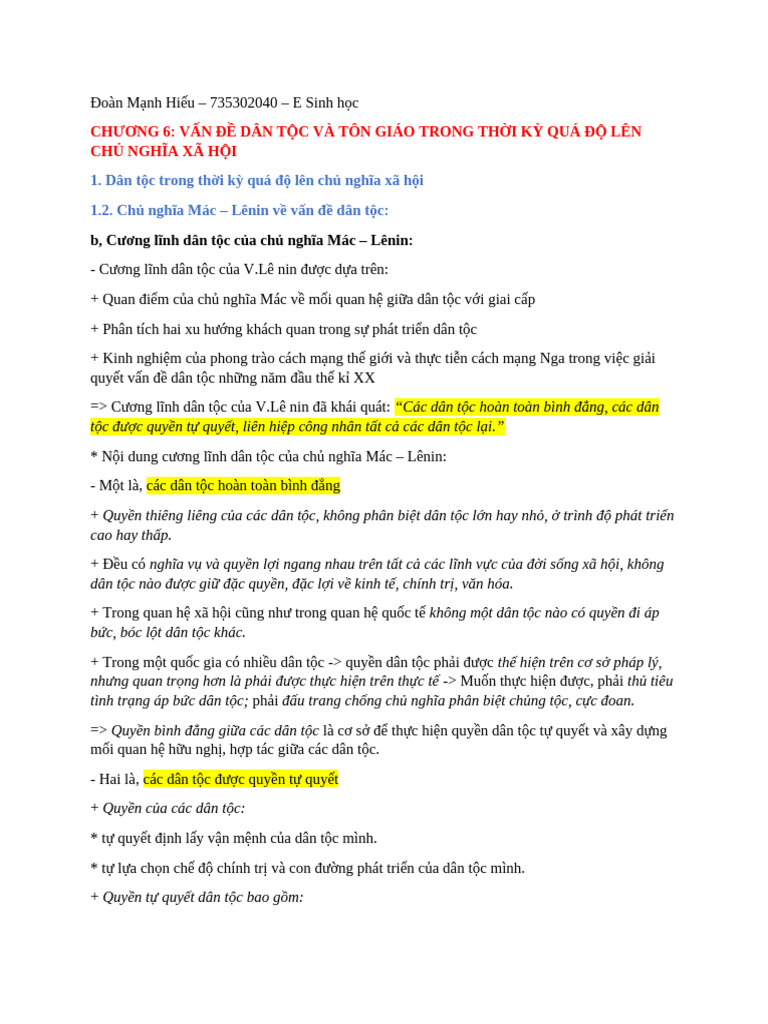 1.2 B Cương Lĩnh Dân T C C A CH Nghĩa Mác Lênin | PDF