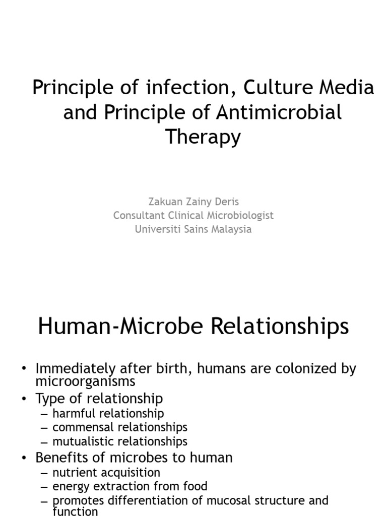 Microb Principle of Infection and Antimicrobial Therapy | PDF | Growth Medium | Inflammation
