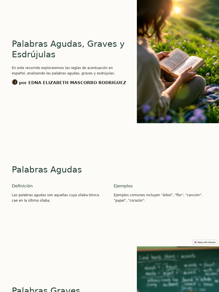 Palabras Agudas Graves y Esdrujulas | PDF