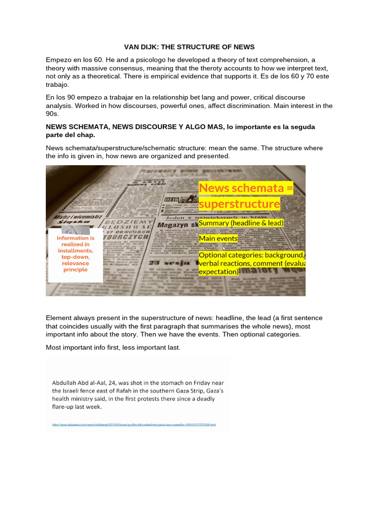 VAN DIJK The Structure of News | PDF | News | Cognitive Science