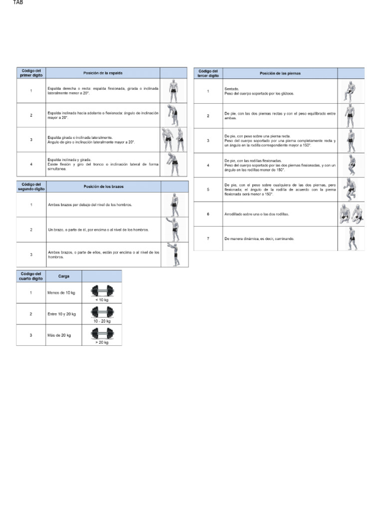 Tablas Método Owas | PDF