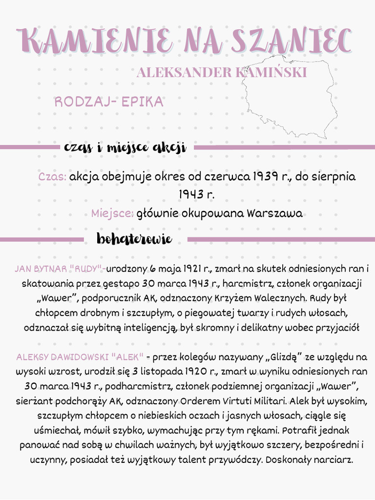 Notatka Kamienie Na Szaniec | PDF