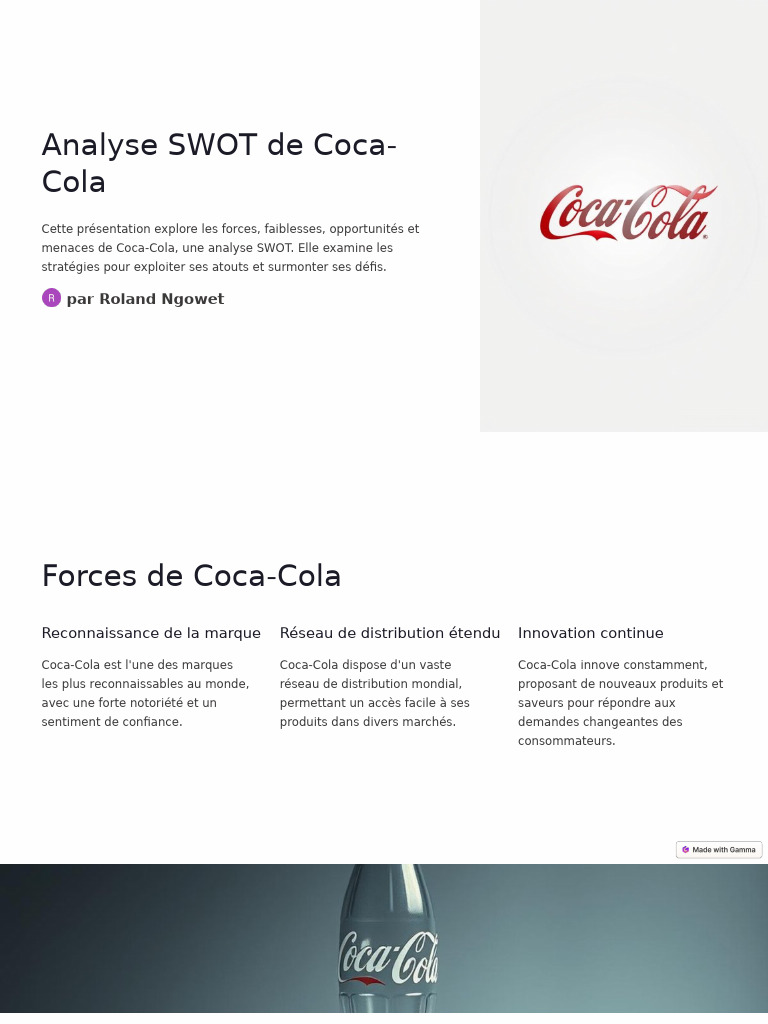 Analyse SWOT de Coca-Cola | PDF | Coca Cola | Gestion stratégique