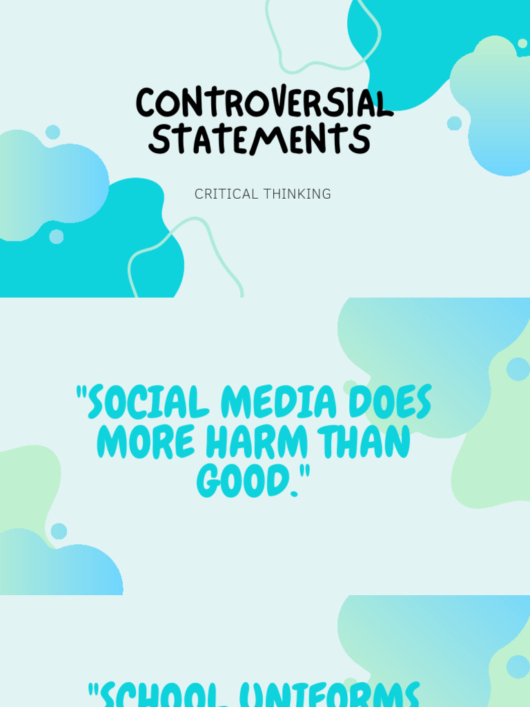 Controversial Statements for Debate | PDF