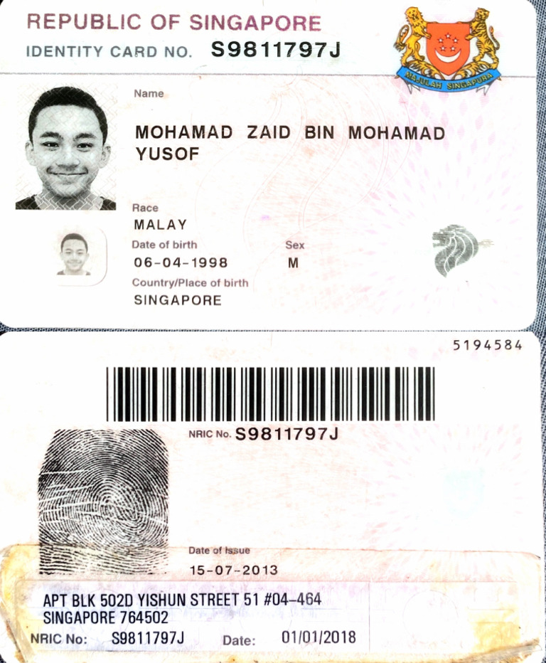 Mohamad Zaid Bin Mohamad Yusof NRIC | PDF