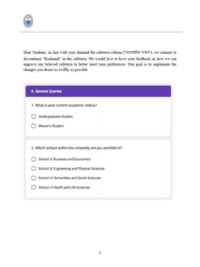 Survey Form Final | PDF