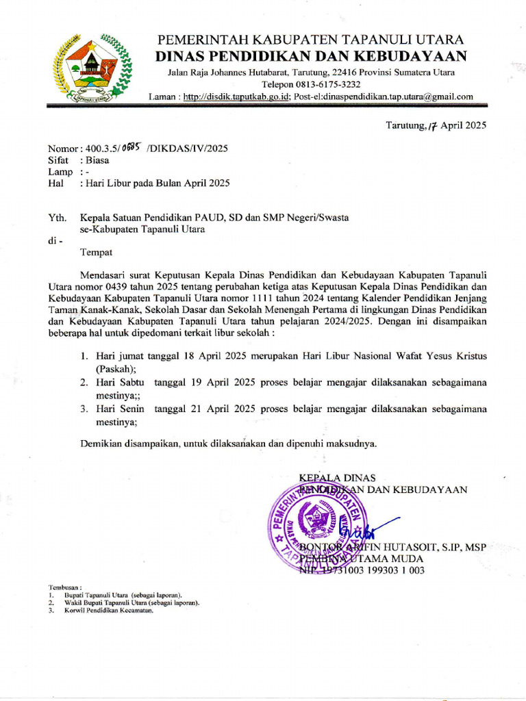 Hari Libur Pada Bulan April | PDF
