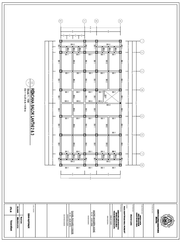 Denah Balok LT.2 & LT.3 | PDF