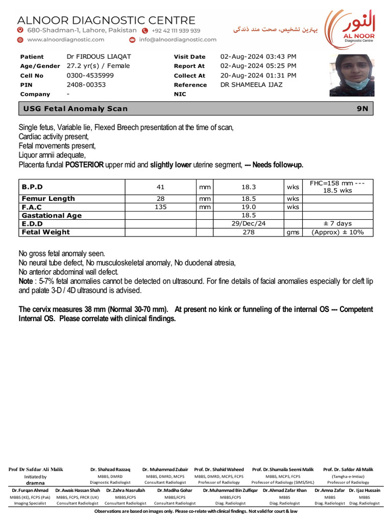 USG Fetal Anomaly Scan - 2408-00353 | PDF | Radiology | Fetus