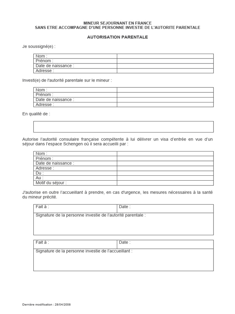 Autorisation Parentale | PDF