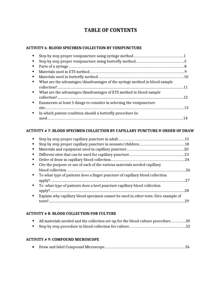 Final Table of Contents Pat | PDF | Clinical Medicine | Medical Specialties