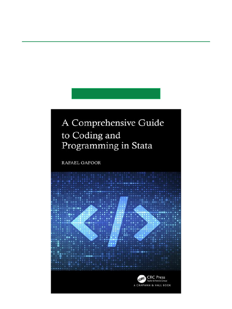 A Comprehensive Guide To Coding and Programming in Stata 1st Edition Verified Download | PDF ...