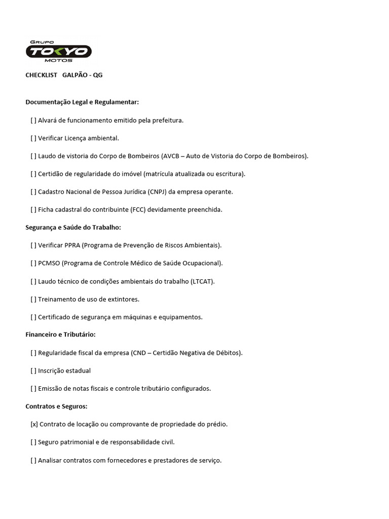 Checklist - QG | PDF