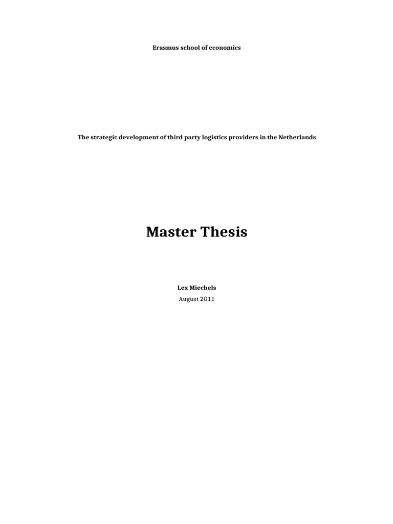 MA-Thesis Lex Miechels | PDF | Logistics | Commodity