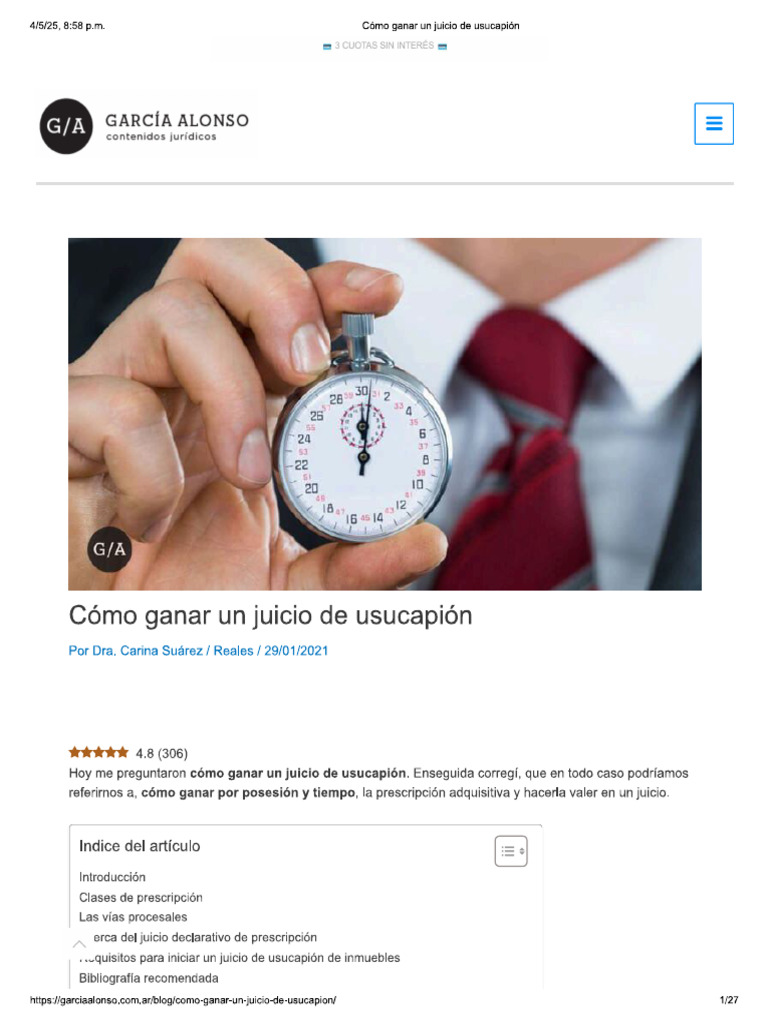 Cómo Ganar Un Juicio de Usucapión | PDF