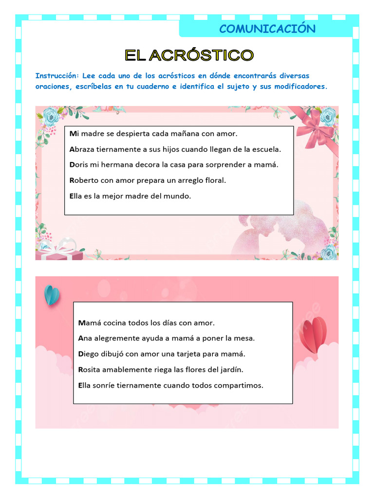 5° S7 Material de Impresión - El Acróstico | PDF