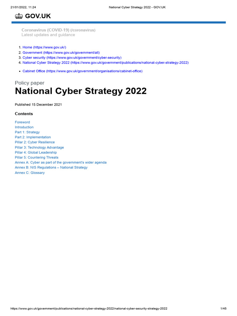 UK National Cyber Strategy 2022 1662335256 | PDF | Computer Security ...