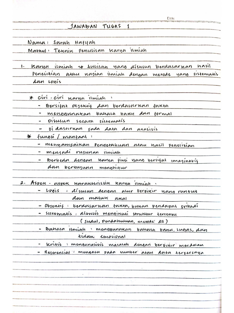 Tugas 1 Teknik Penulisan Karya Ilmiah | PDF