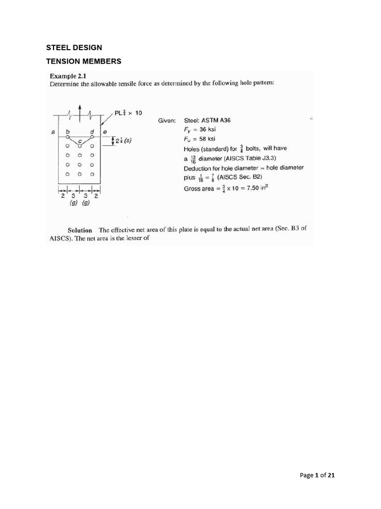 Tension & Compression Members | PDF