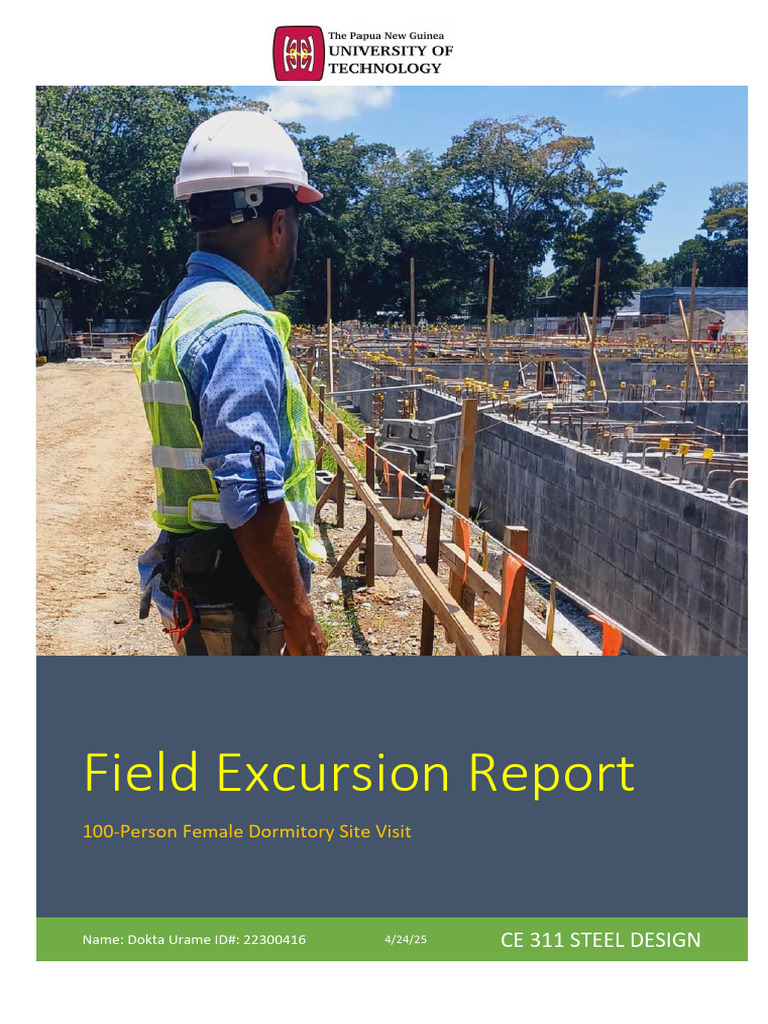 Field trip Report 100 Person Fdorm | PDF | Strength Of Materials | Concrete