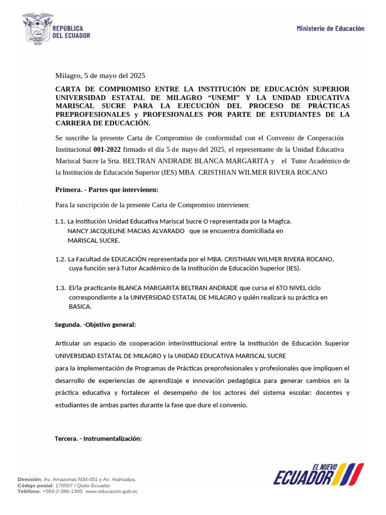 Carta Presentacion - Docx BELTRAN ANDRADE | PDF