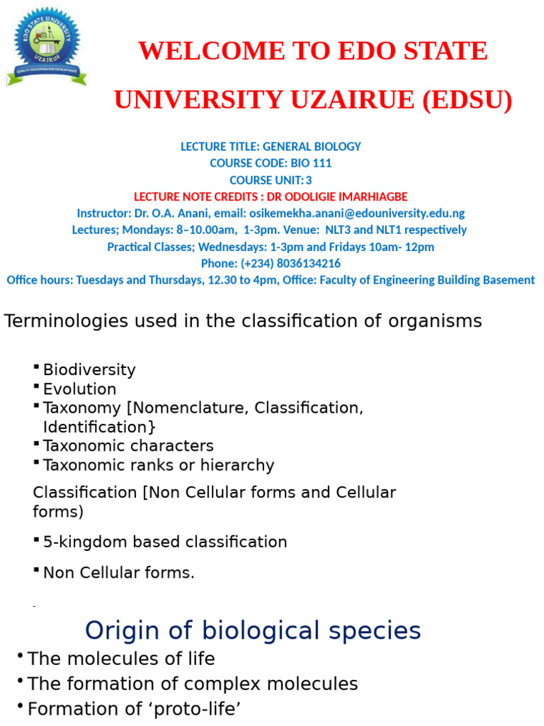 Lecture Slides For Taxonomy of Living Things (Part 1) | PDF | Virus ...