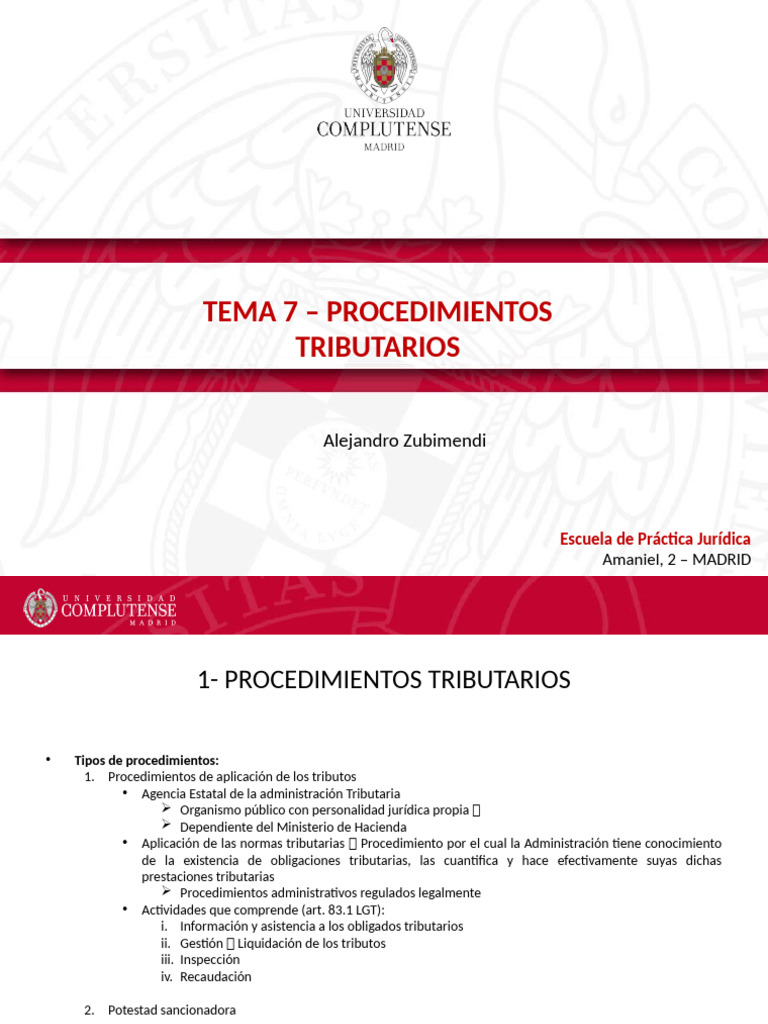 Derecho tributario Tema 5 (1) | PDF | Apelación interlocutoria