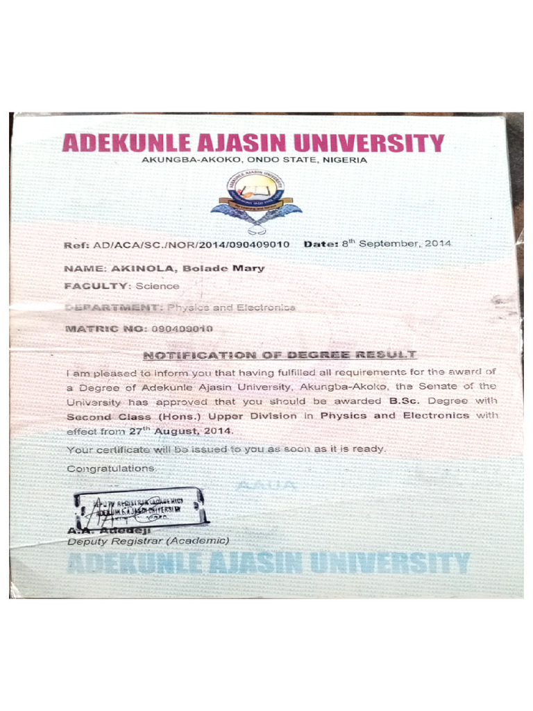 statement of results | PDF