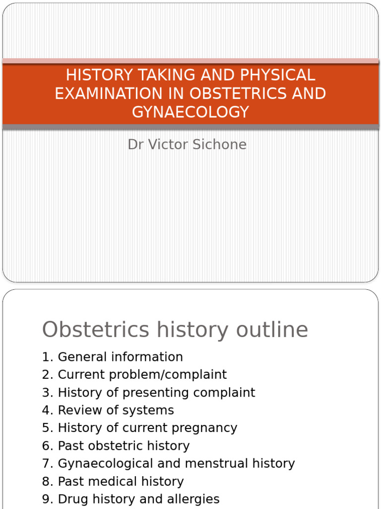 History Taking and Physical Examination in Obstetrics | PDF | Pregnancy ...