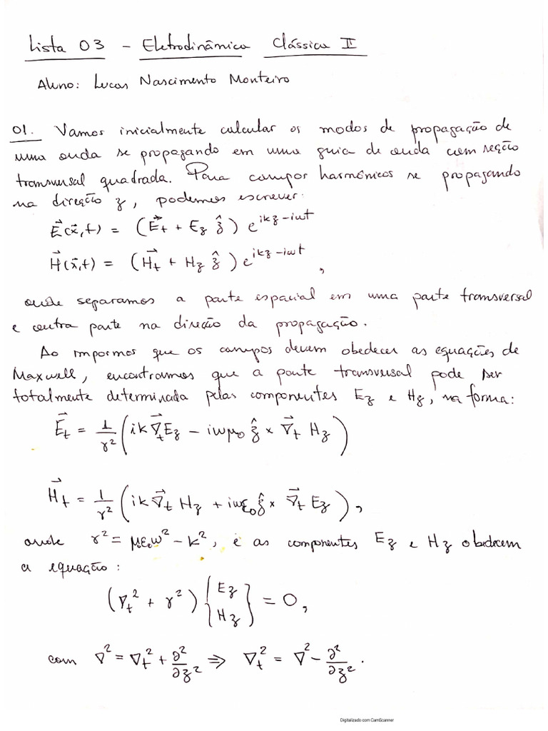Lista 3 Eletro II | PDF