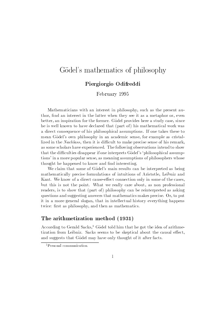 Godel's Mathematics of Philosophy | PDF | Informática