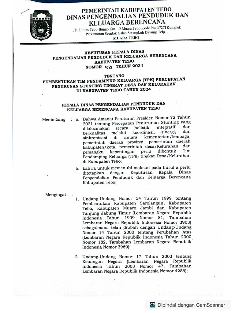 SK TPK Tahun 2024 | PDF