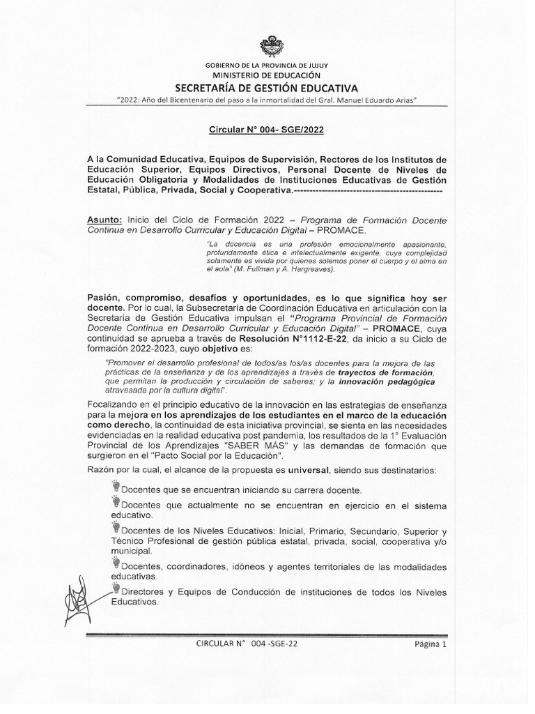 Circular #004 Sge 2022 | PDF