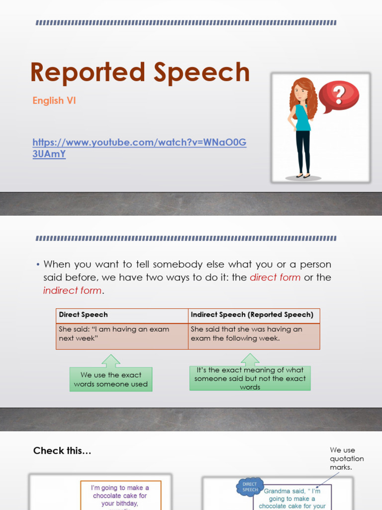 Reported Speech Part 1 | PDF | Linguistic Typology | Linguistics
